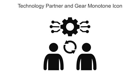 Technology Partner And Gear Monotone Icon In Powerpoint Pptx Png And