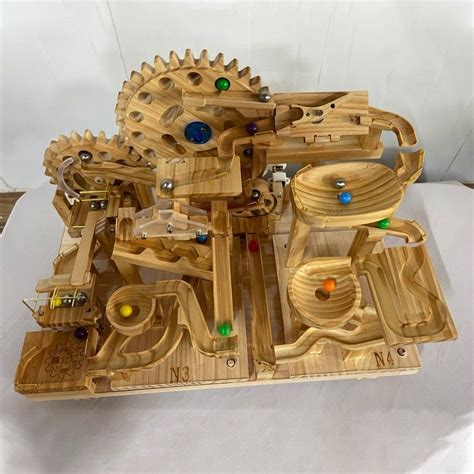 3d Puzzle Wooden Marble Run Kit Diy Kinetic Marble Run With 3 Stepped