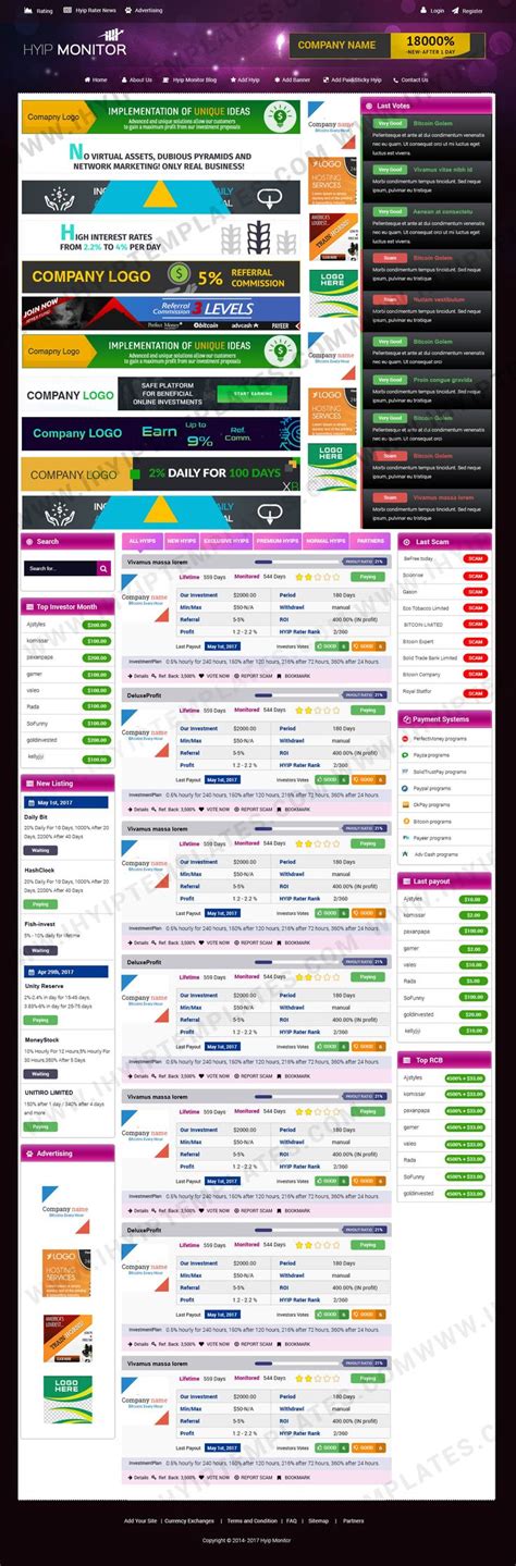 Hyip Monitor Templates Best Quality Website Design