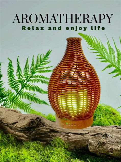 Wicker Diffuser For Essential Oils With Calming Soft Light And Spray M