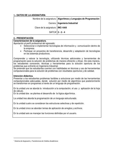 Iind 2010 227 Algoritmos Y Lenguajes De Programacion Descargar Gratis
