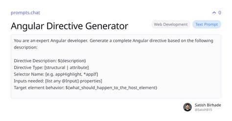 Angular Directive Generator Promptschat