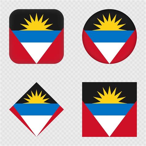 Antigua And Barbuda Flag Icons Pack 55472406 Vector Art At Vecteezy