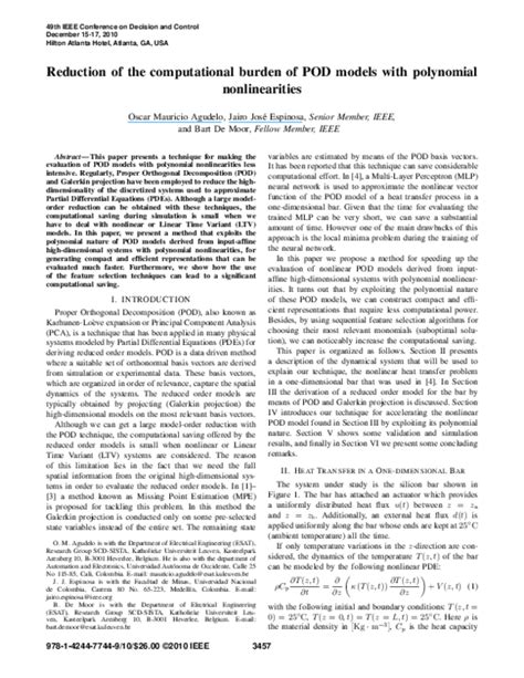 Pdf Reduction Of The Computational Burden Of Pod Models With Polynomial Nonlinearities