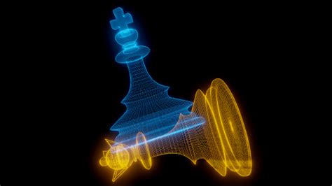체스의 형태로 미래 기술 와이어 프레임 메쉬 다각형 요소 연결 구조입니다 디지털 데이터 시각화 소셜 네트워크 그래픽 개념3d