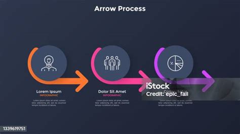 세 개의 종이 검정 둥근 요소가 수평 행에 배치되고 화살표로 연결된 차트를 처리합니다 3단계의 비즈니스 진행 을 컨셉으로 합니다 최소한의 인포그래픽 디자인 템플릿입니다 벡터