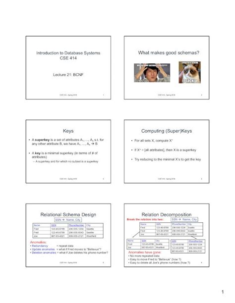 Pdf Introduction To Database Systems What Makes Good Schemas €¦ · Introduction To Database