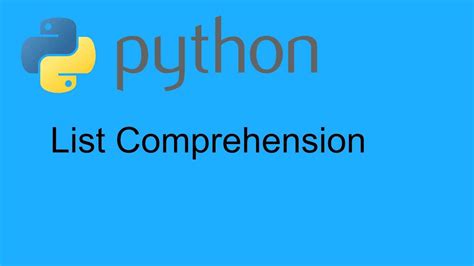 python list comprehensions youtube