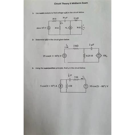 Circuit Theory Ii Midterm Exam1 ﻿use Nodal Analysis