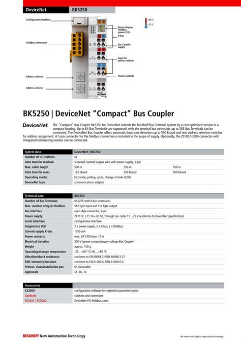 pdf devicenet compact bus coupler beckhoff · pdf file€devicenet