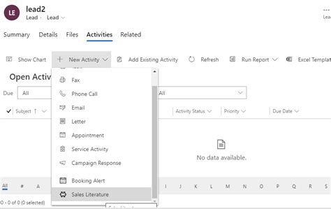 C Creating Relationship Between A Lead And Sales Literature In