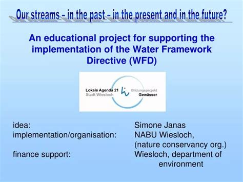 Ppt An Educational Project For Supporting The Implementation Of The Water Framework Directive