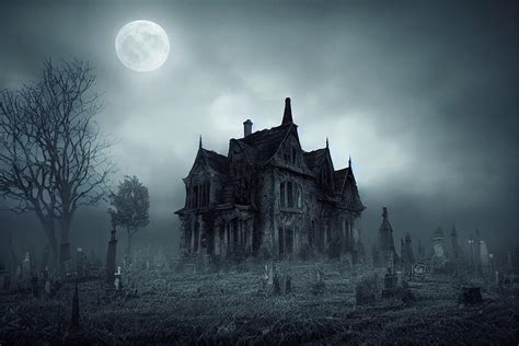 Haunted House Halloween Graveyard Free Photo On Pixabay