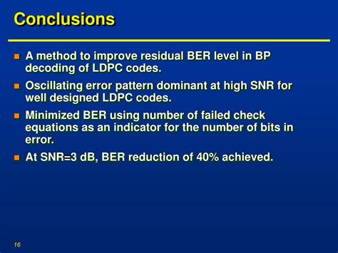 Ppt Improving Ber Performance Of Ldpc Codes Based On Intermediate