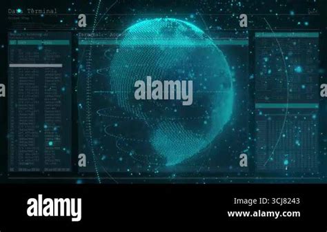 Terminal Executing Deploy Microcode Code Scrolling Globe Rotating Charts Updating For
