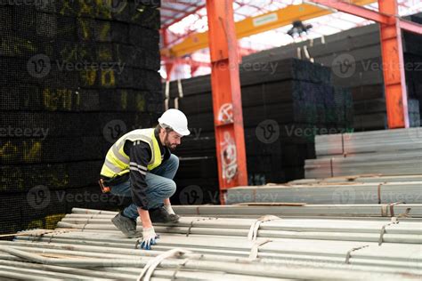 Architect Foreman Working At Construction Or Architecture Site