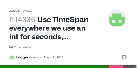 Use Timespan Everywhere We Use An Int For Seconds Milliseconds And