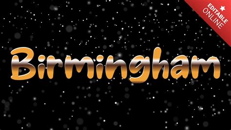 Birmingham Golden On Snow Background Text Effect Generator