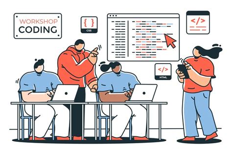 Free Vector Coding Workshop Concept Illustration