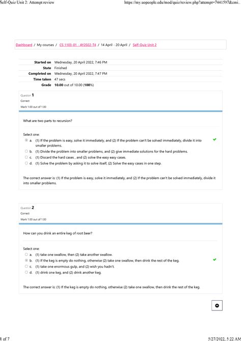 self quiz unit 2 this is the self quiz of unit 2 solved programming 2 cs 1103 ay2022 t4