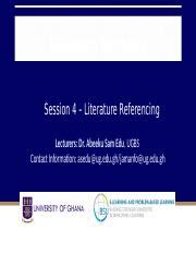 ResMethods Session 4 Literature Referencing Pptx Research Methods