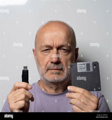 A Floppy Disk And A USB Key Stock Photo Alamy