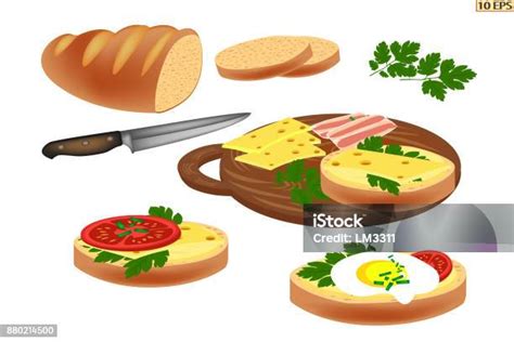 버터 치즈와 토마토 샌드위치입니다 토스트입니다 빵입니다 샌드위치 빵 슬라이스 벡터 그림을 흰색 배경에 고립입니다 치즈 샌드위치에 대한 스톡 벡터 아트 및 기타 이미지