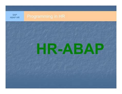 Abap Hr Programing Pdf