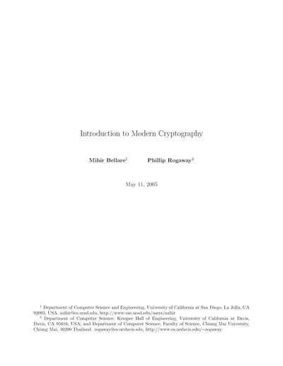introduction to modern cryptography