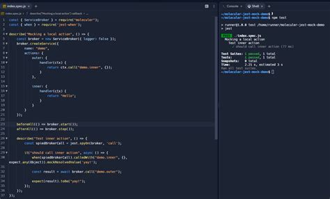 a way to mock service methods actions · issue 449 · moleculerjs moleculer · github
