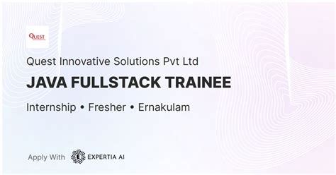 Java Fullstack Trainee Job Ernakulam Fresher