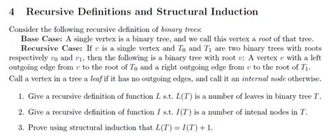 Solved 4 Recursive Definitions And Structural Induction