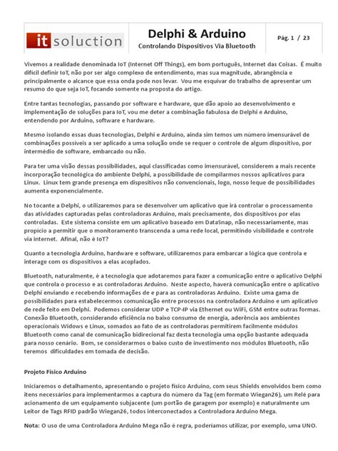 Arduino Delphi Mobile Pdf Internet Das Coisas Bluetooth Arduino Delphi Mobile Pdf Internet Das Coisas Bluetooth