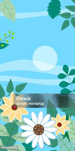 꽃 봄 잎과 꽃 수직 배경 소셜 미디어 이야기 템플릿 색상 활기찬 배너 포스터 표지 디자인 배경 화면 벡터 절연 그림 0명에 대한 스톡 벡터 아트 및 기타 이미지 Istock