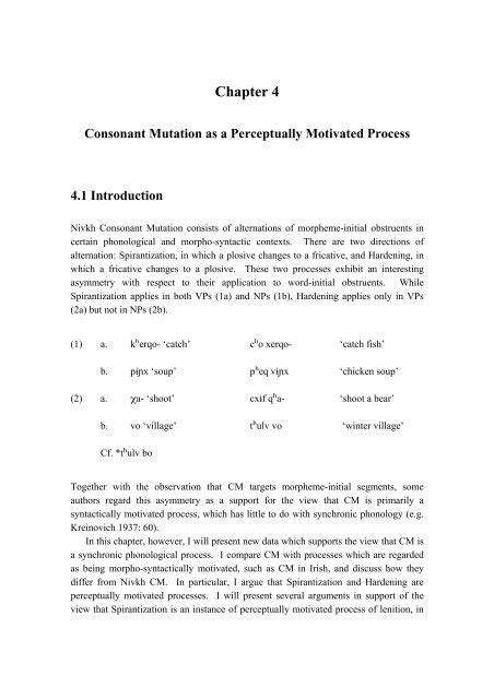 Chapter 4 Consonant Mutation As A Perceptually Motivated Process