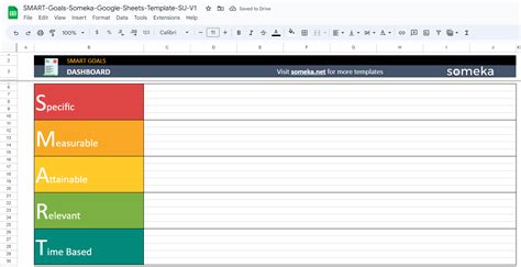 SMART Goals Google Sheets Template Download NOW