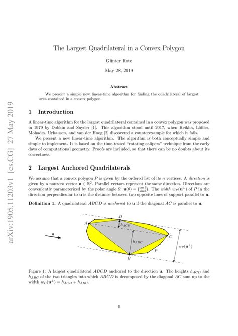 The Largest Quadrilateral In A Convex Polygon Deepai