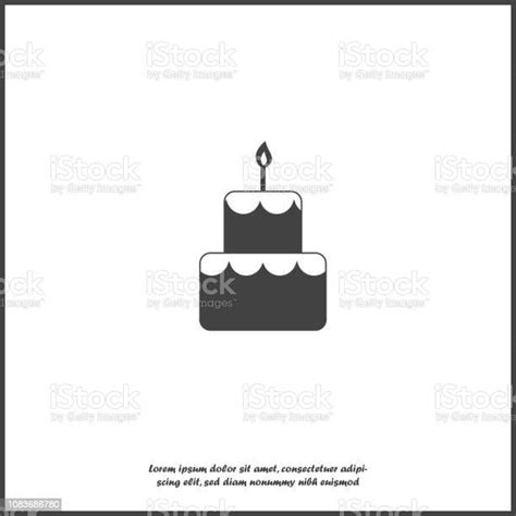 벡터 케이크 아이콘입니다 격리 된 흰색 바탕에 초 케이크입니다 레이어 그룹화 쉽게 편집 그림에 대 한 당신의 디자인에 대 한 개념에 대한 스톡 벡터 아트 및 기타 이미지