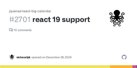react 19 support · issue 2701 · jquense react big calendar · github