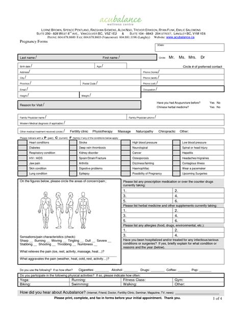 Printable Doctor Visit Form Template Printable Learning Sheets