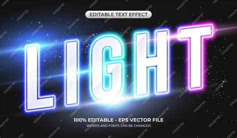 Premium Vector Realistic Gradient Light Text Effect Editable Colorful