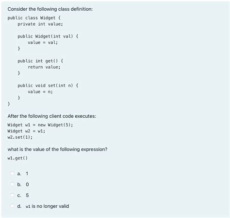 Solved Consider The Following Class Definition Public Class
