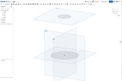 how to make guides between sketches to be used with loft command — onshape