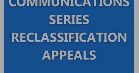 Communications Series Reclassification Appeals Minnesota Association