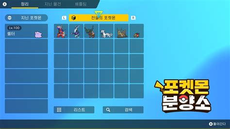 [스칼렛 바이올렛] 전설의 포켓몬 목록 포켓몬 분양소