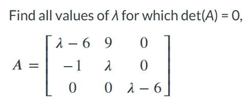 Solved Find All Values Of λ ﻿for Which