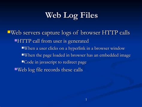 Web Log Files Ppt