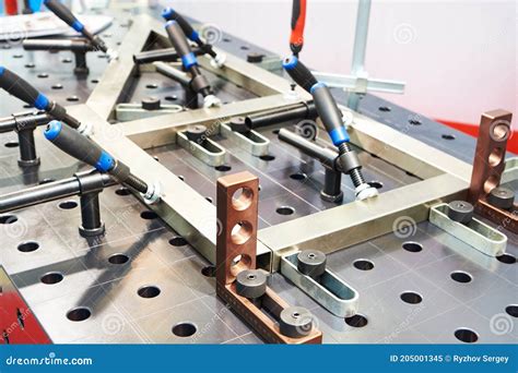 Table With Clamps For Welding Stock Image Image Of Production