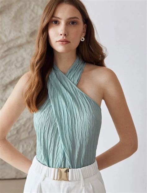 Criss Cross Halter Top On Carousell