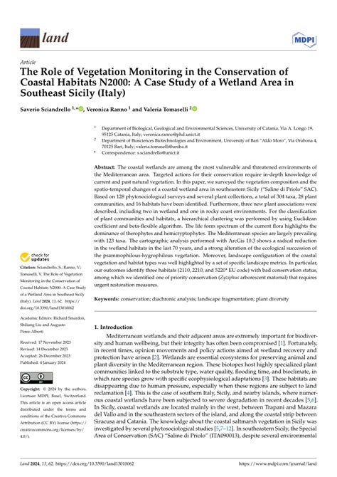Pdf The Role Of Vegetation Monitoring In The Conservation Of Coastal